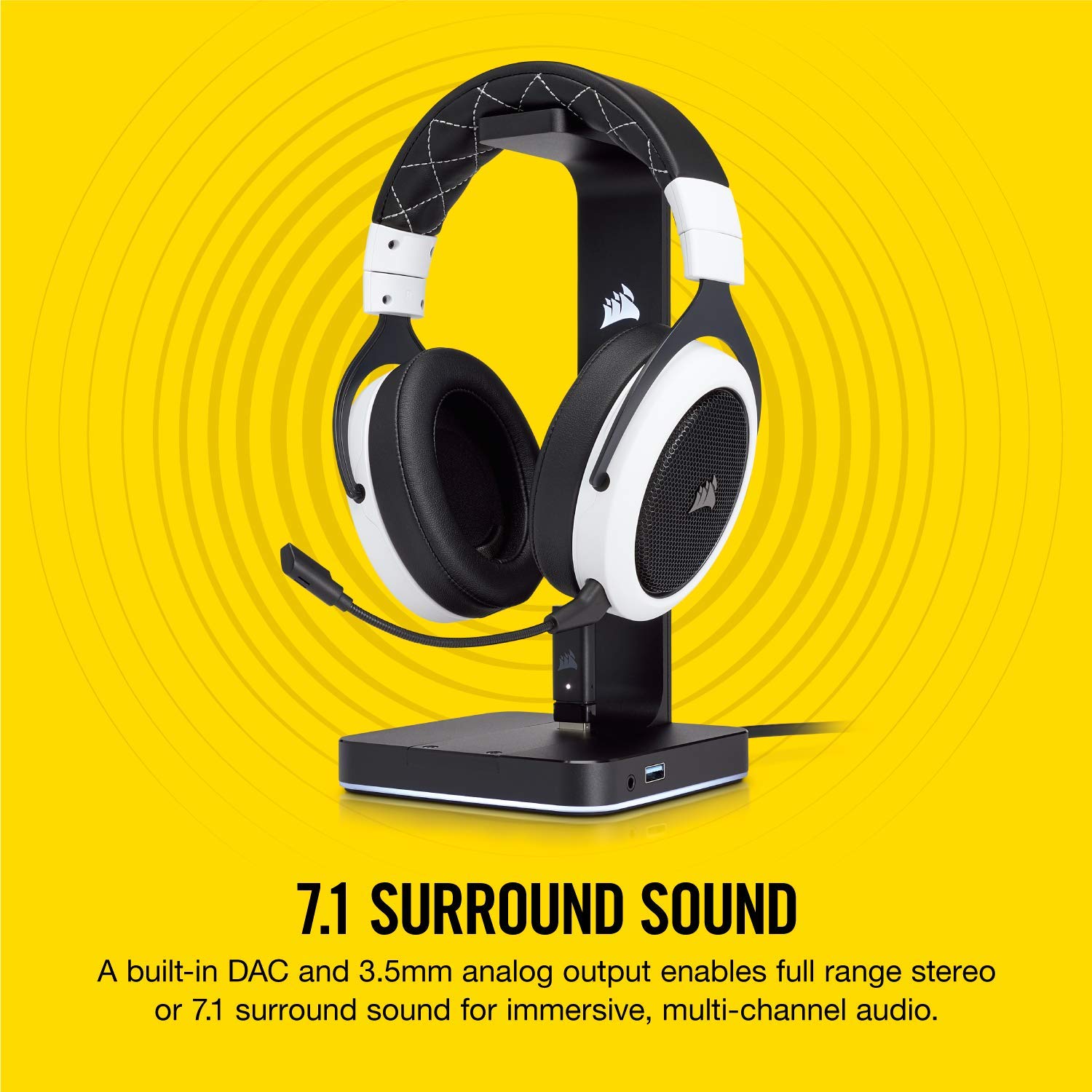 Corsair Gaming ST100 RGB Premium Headset Stand with 7.1 Surround Sound (Renewed)