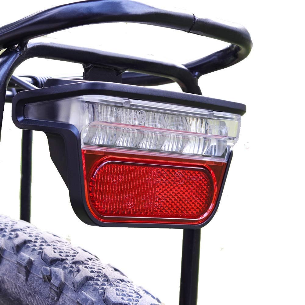 Electric Bike Light Front and Back, Rear Carrier Electric Bicycle Safety LED Headlight & Rear Tail Light, Ebike Lights Set 48V 36V 24V, Easy to Install for Men Women Kids (2 PC)