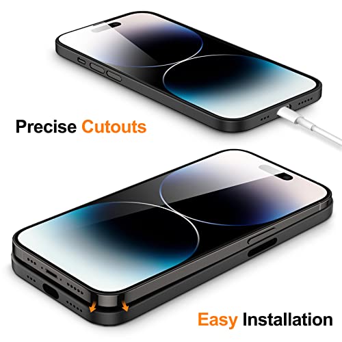 JETech Ultra Slim (0.35mm Thin) Case for iPhone 14 Pro 6.1-Inch, Camera Lens Cover Full Protection, Lightweight Matte Finish PP Hard Minimalist Case, Support Wireless Charging (Black)