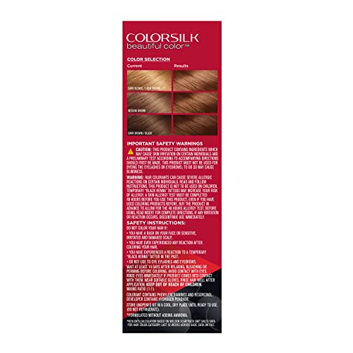 Revlon Permanent Hair Color, Permanent Brown Hair Dye, Colorsilk with 100% Gray Coverage, Ammonia-Free, Keratin and Amino Acids, Brown Shades (Pack of 3)