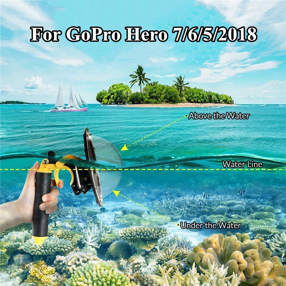 Dome Port for GoPro Hero 7 6 5 Black Underwater Photography Housings Dive Case Waterproof Camera Lens Cover Protector with Trigger Floating Hand Grip Accessories for Go Pro 7 6 5