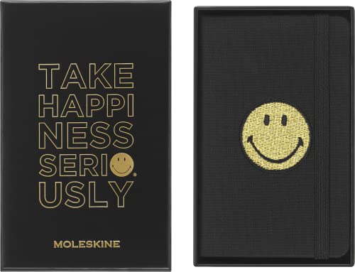 Moleskine Limited Edition Smiley Notebook with Collector's Box, Hard Cover, XS (2.5" x 4.25"), Plain/Blank, Black, 160 Pages