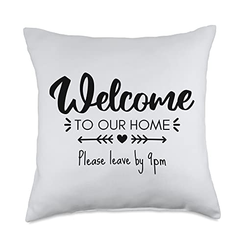 Millenniums Welcome Please Leave by Nine Funny Home Decor Throw Pillow, 18x18, Multicolor
