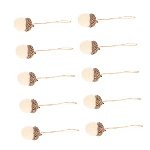 OFFSCH 10pcs Felt Acorn Bunches para Mesa De Felt Acorn Ornaments Christmas Decor Fall Pom Pom Garland Festival Style Pendants Xmas Pine Cones Decors Festival Pendants