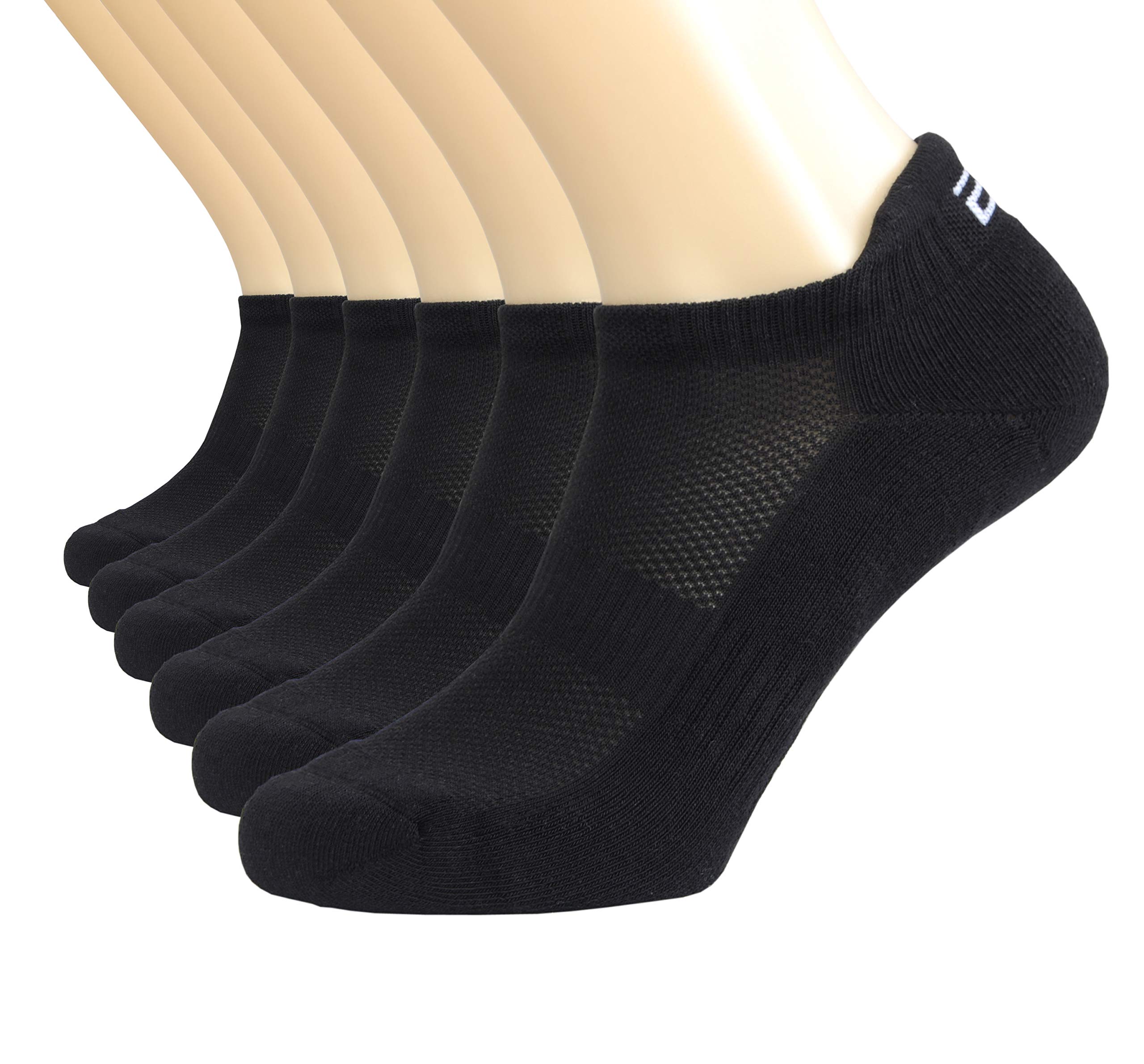 EVERSWE 6 Pairs Ankle Athletic Running Socks Low Cut Sports Tab Socks for Men and Women (Black, S)