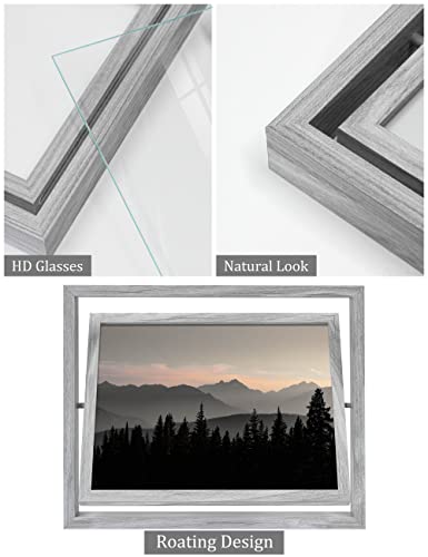 SUMGAR 8x10 ππππ©πͺπ§π ππ§ππ’π Gray ππ€π©ππ©ππ£π Floating Frames Set of 2, Double Sided Picture Frames Wooden Frames for Plants Pressed Flowers Floating Effect Display