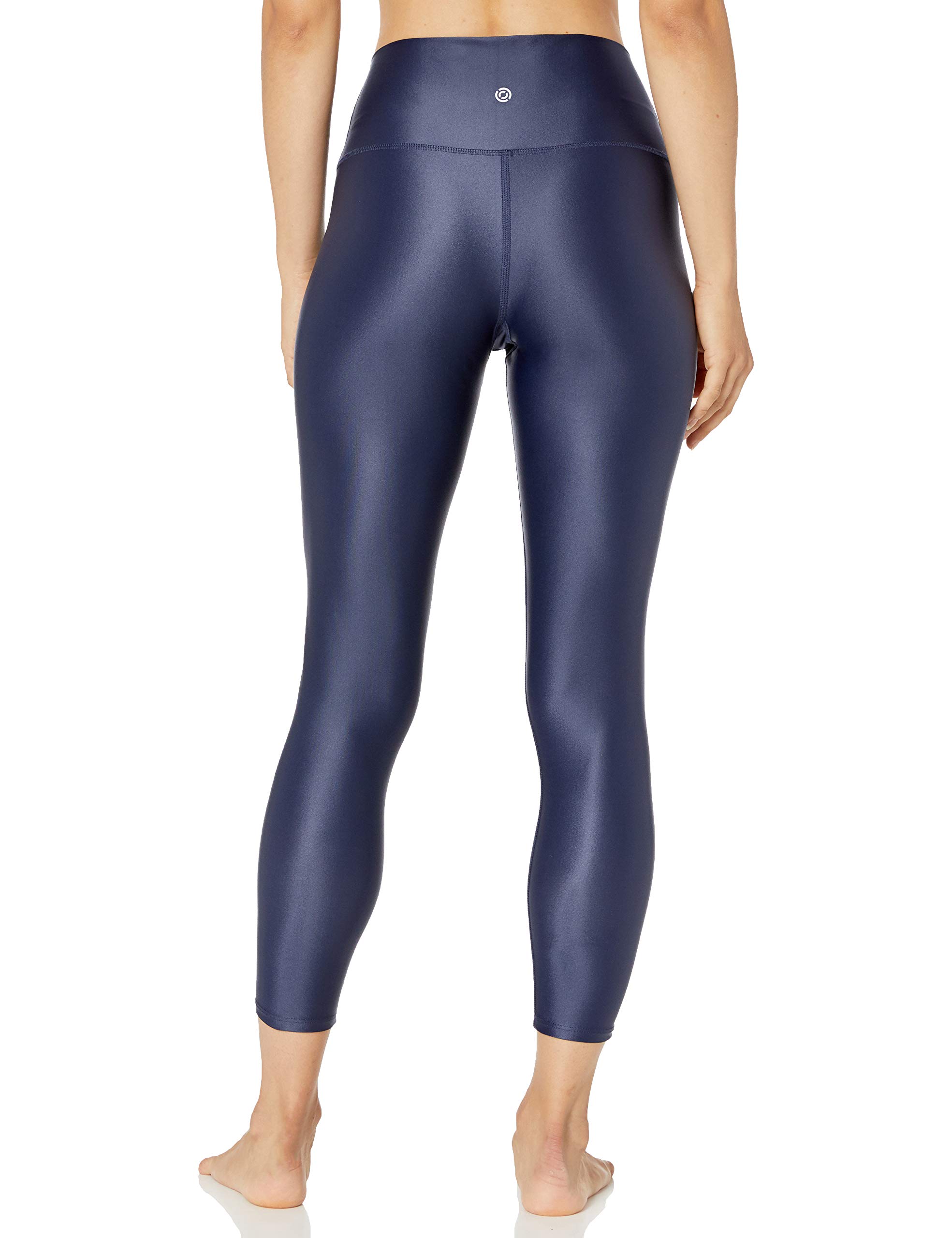 Core 10 Women's Plus Size Icon Series Liquid High Waist Yoga 7/8 Crop Legging, Shine Navy, 1X