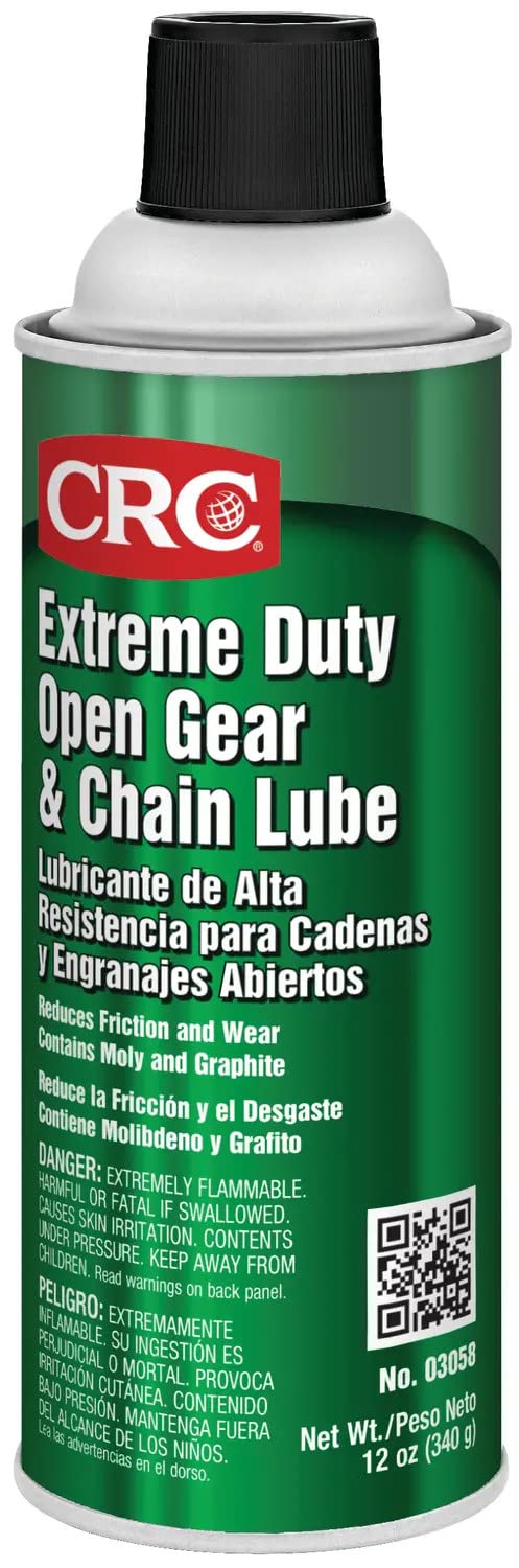 CRC Extreme Duty Open Gear & Chain Lube 03058 â 12 Wt Oz., Industrial Grade Lubricant w/ Moly and Graphite