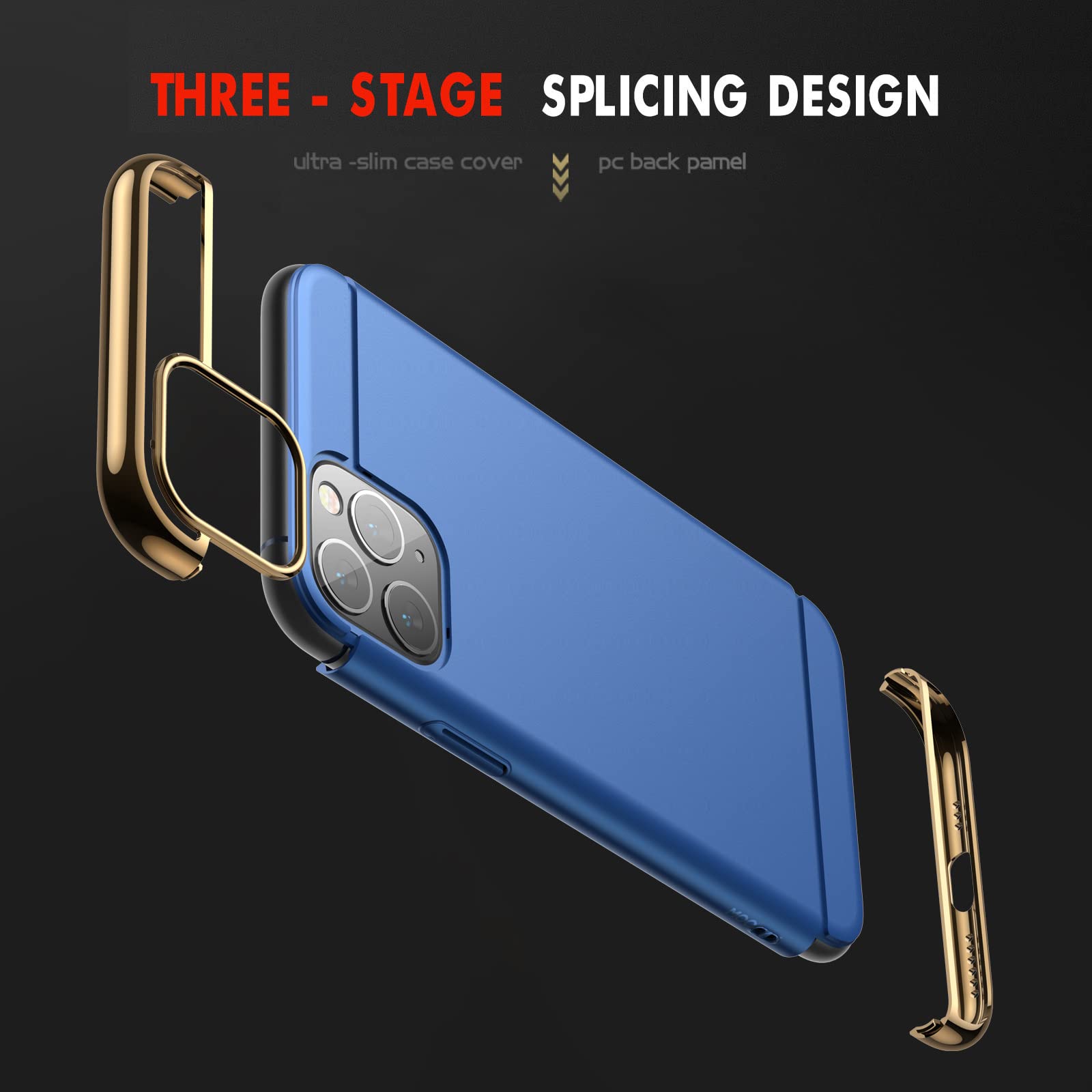 CROSYMX iPhone 11 Pro Case, 3 in 1 Ultra Thin and Slim Hard Case Coated Non Slip Matte Surface with Electroplate Frame for Apple iPhone 11 Pro (5.8'')(2019) - Dark Green