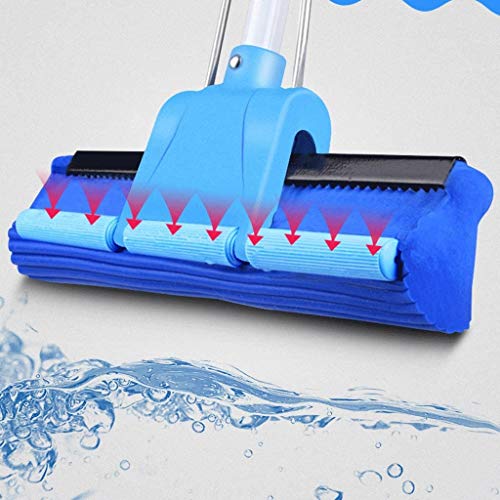 DINGZZ Kitchen Home PVA Sponge Mop, Super Absorbent Quadruple Roller PVA Foam Sponge Mop All Purpose Floor Cleaner