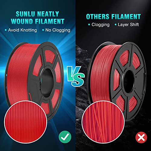 SUNLU 250g ABS Filament 1.75mm Bundle and PLA Meta 3D Printer Filament Black, Dimensional Accuracy +/- 0.02 mm, 0.25 kg Spool, 8 Rolls, Black+White+Grey+Blue+Yellow+Green+Red+Orange