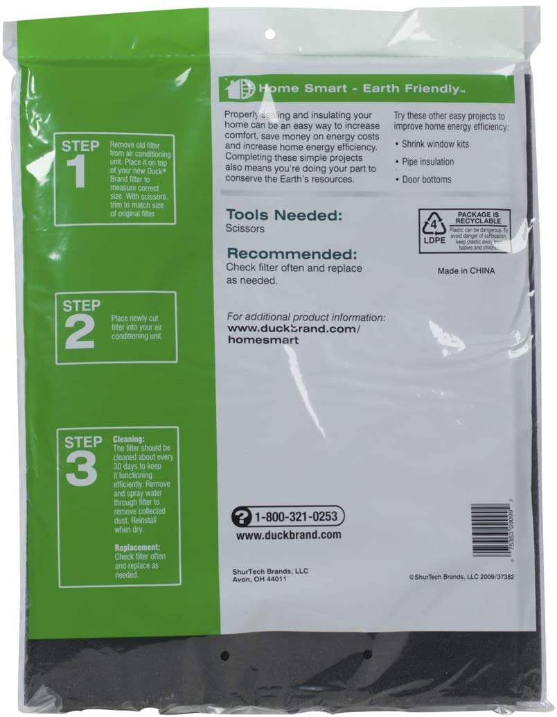 Duck Brand Air Conditioner Replacement Filter, 24 Inches x 15 Inches x 1/4 Inch Thick