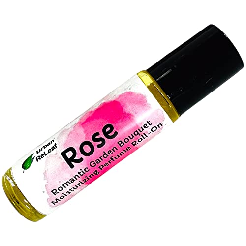 Urban ReLeaf Rose Perfume Oil Roll-On. Classic Floral Scent, Fresh Fruit, Bouquet & Musk. Long Lasting Fragrance Oil, Moisturizing Jojoba & Alcohol-Free. Bottled in the USA. Fits in your purse or pocket!