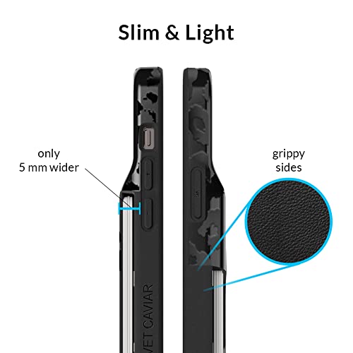 Velvet Caviar Compatible with iPhone 13 Pro Max Wallet Case for Women - Credit Card Holder Slot - Cute Slim & Protective Wallet Phone Cases [8ft. Drop Tested] - Black Leopard
