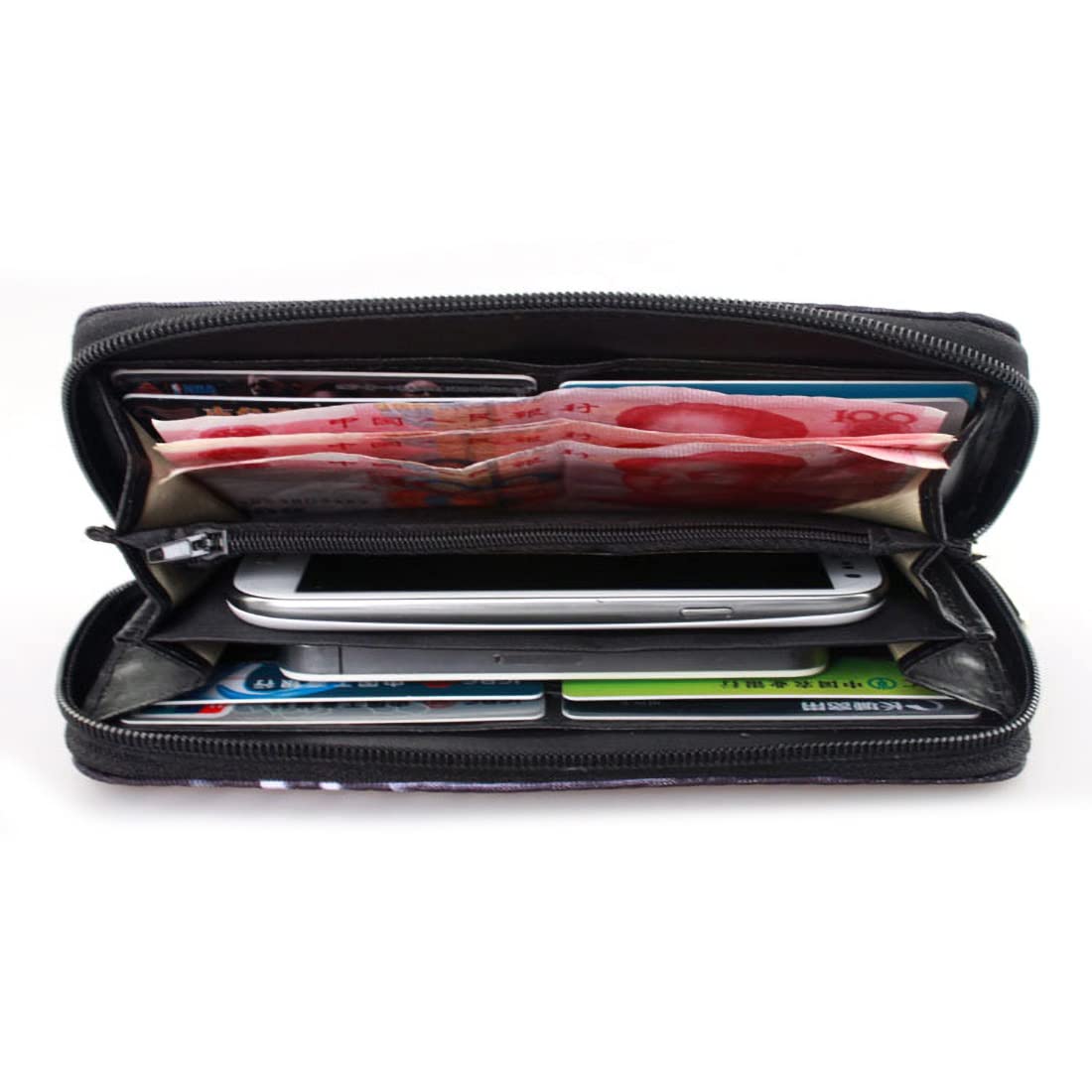 ECTOZ for Genshin Impact Wallet Zipper Long Pu Printing Wallet Hu Tao Game Peripheral Youth Clutch Bag Credit Card Bag