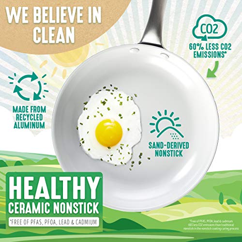 GreenLife Pro Hard Anodized Healthy Ceramic Nonstick, 12" Frying Pan Skillet, PFAS-Free, Dishwasher Safe, Oven Safe, Grey