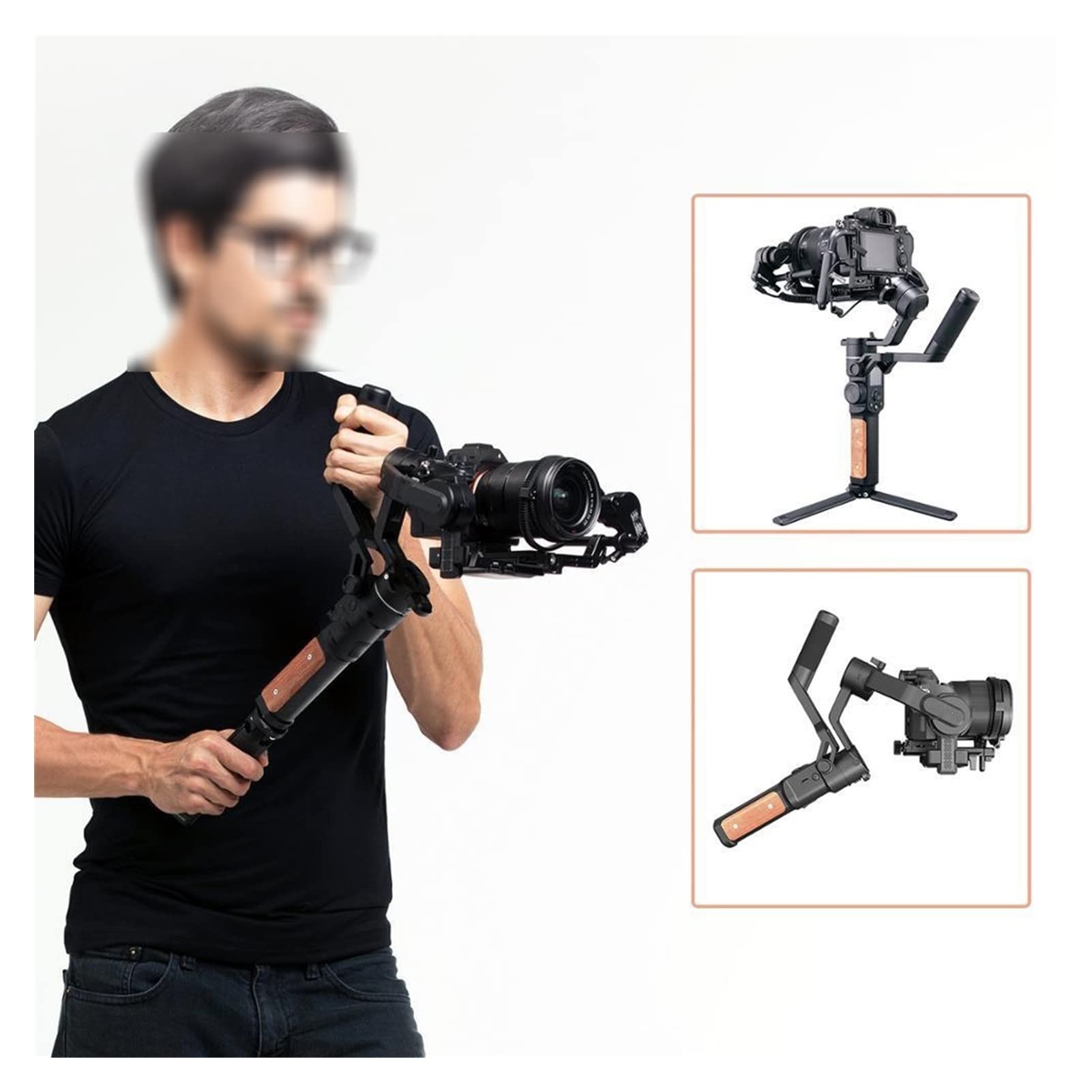DONCK Action Camera Stabilizer DSLR Camera Stabilizer Handheld Video Gimbal Fit for DSLR Mirrorless Camera 2.2 Kg Payload for Outdoor Video Recording