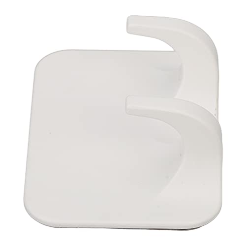 Kitchen Adhesive Hooks, Rustproof Sturdy ABS Strong Waterproof Self Adhesive Wall Hooks for Office (White)