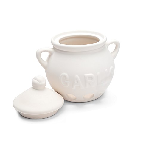 Fox Run Container Garlic Storage and Baking, 5.25" Keeper, White