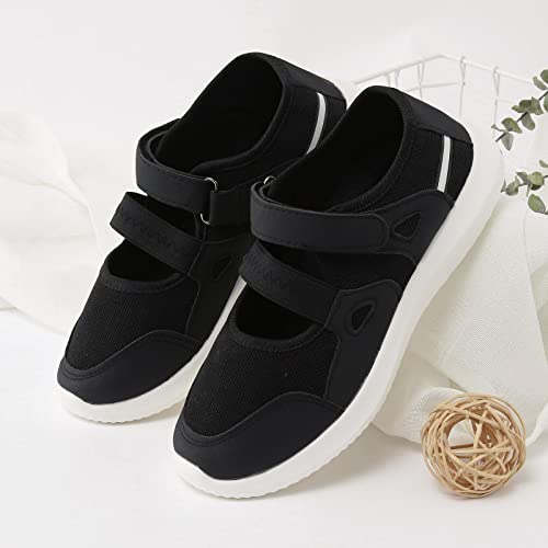 FASDNENDYS Ladies Shoes Hook Loop Mesh Lightweight Breathable Casual Shoes Running Shoes Sport Womens Air 1 Low Sneaker Black