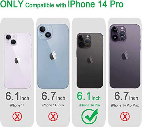 Misscase for iPhone 14 Pro Square Case Compatible with MagSafe, Full Protection Magnetic Glitter Camera Lens Protector Anti-Scratch Dust-Proof Net Cover Gold, (SH-0426-i14P4)