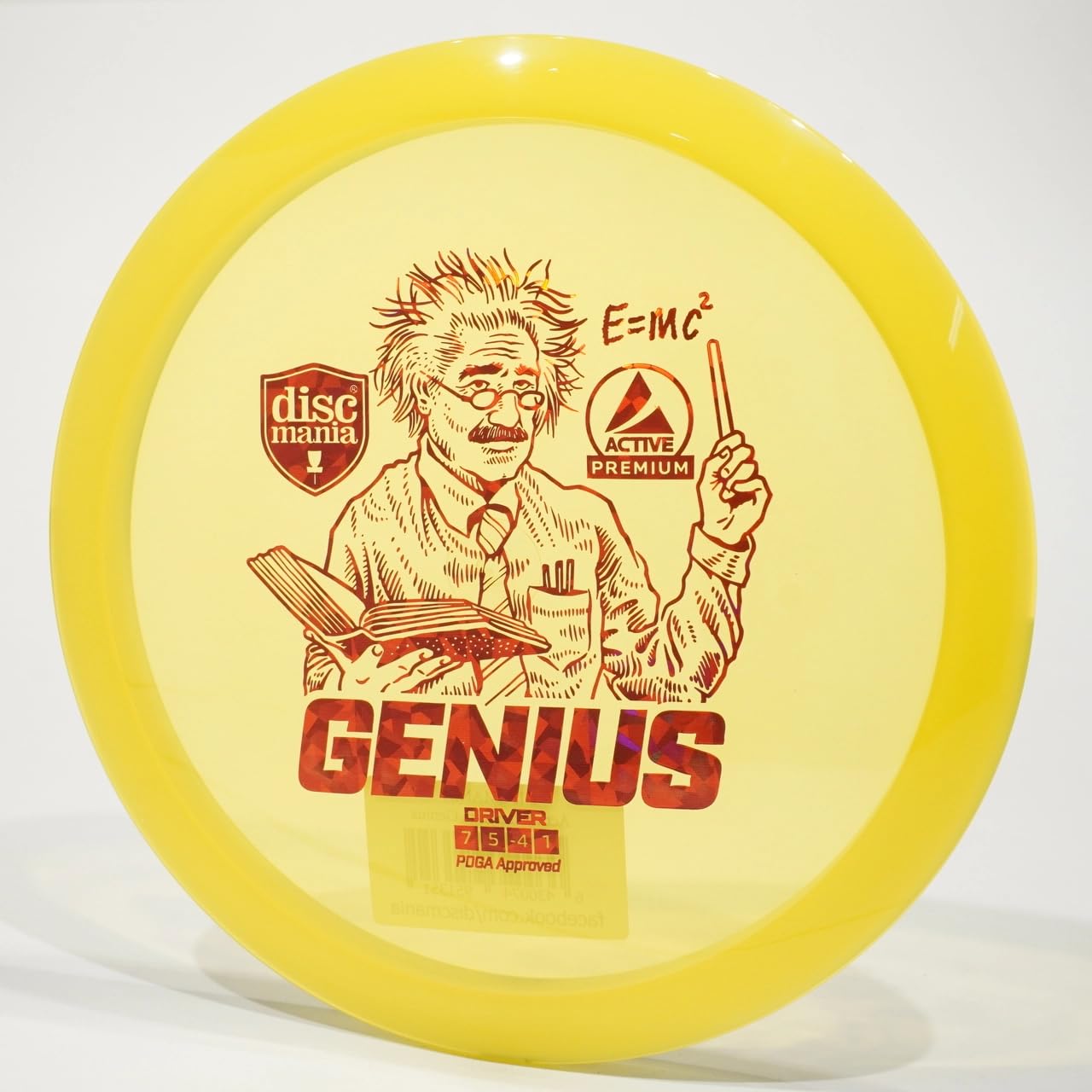 Discmania Active Genius (Premium) Fairway Driver Golf Disc, Pick Weight/Color [Stamp & Exact Color May Vary] Yellow 170-172 Grams