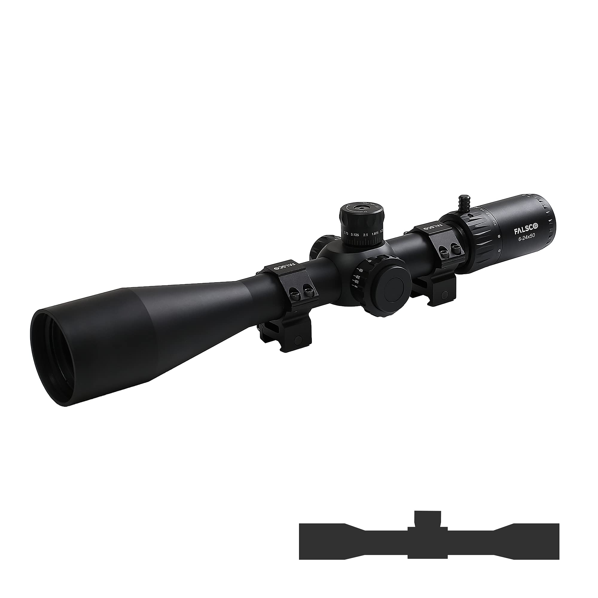 FALSCO 6-24X50 SFP Rifle Scope with MOA Reticle