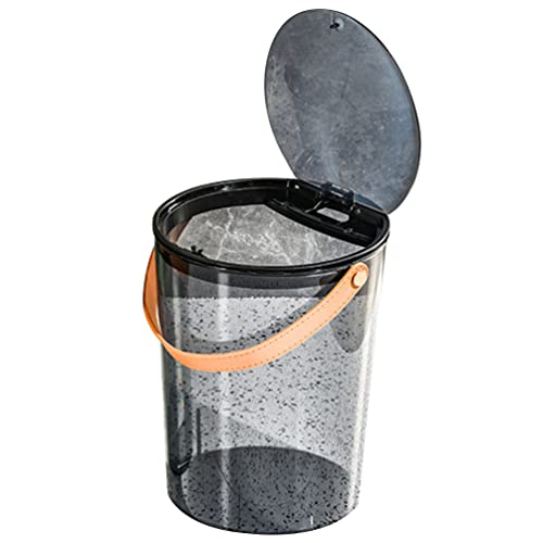 Kitchen Trash can Clear Trash Can Desktop Mini Trash Can Recycle Garbage Can Waste Basket Garbage Container Bins with Lid Handle for Home Office Blue Kitchen