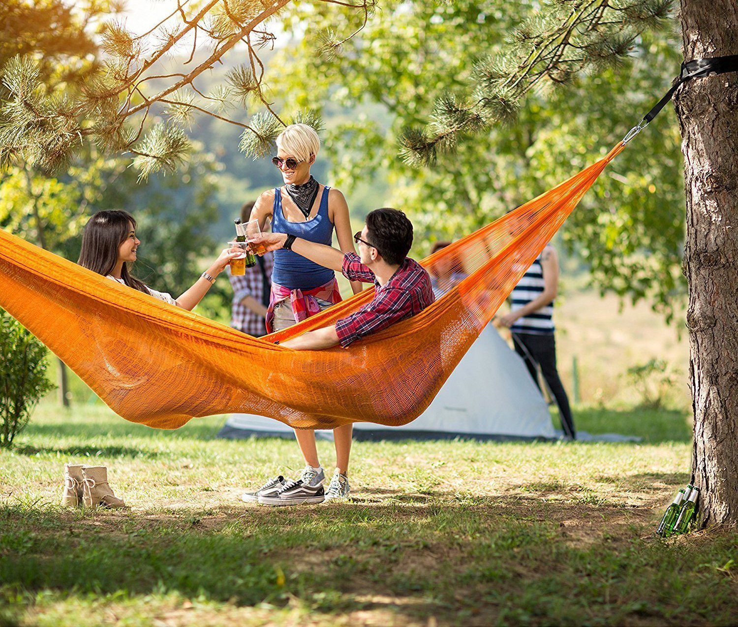 DCAL Gear Tree Swing Hanging Straps Kit - Easy & Fast Installation - 5ft Extra Long Straps Hold 2000 lb - Safer Lock Snap Carabiner Hooks Perfect to Tree Swing, Swing Sets, Tire Swing & Hammock