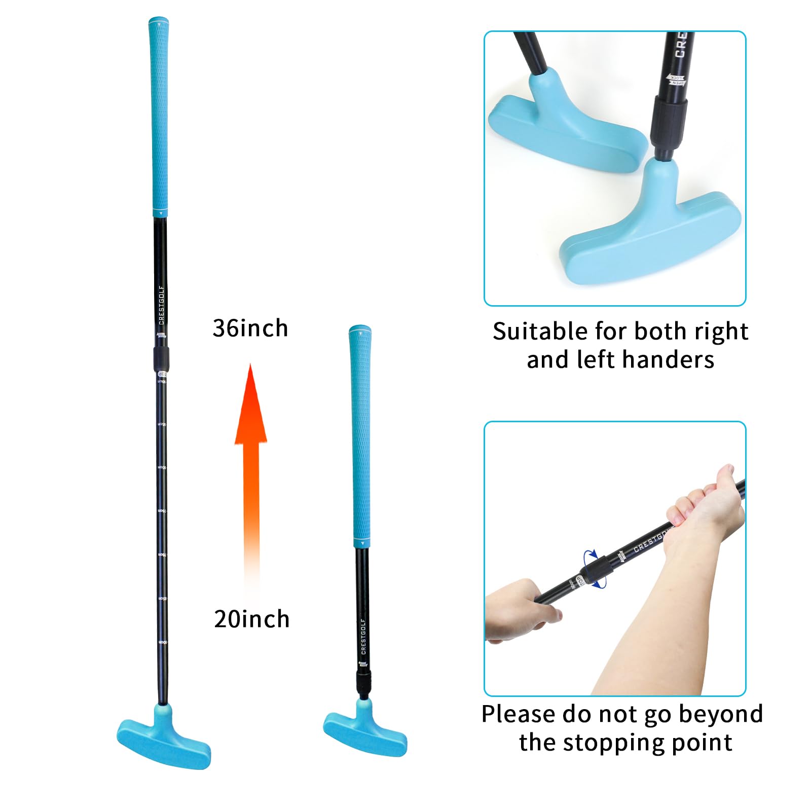 Crestgolf 5 Pack Two-way Golf Putters for Men and Women Adjustable Length Golf Clubs Set for Junior and Adults