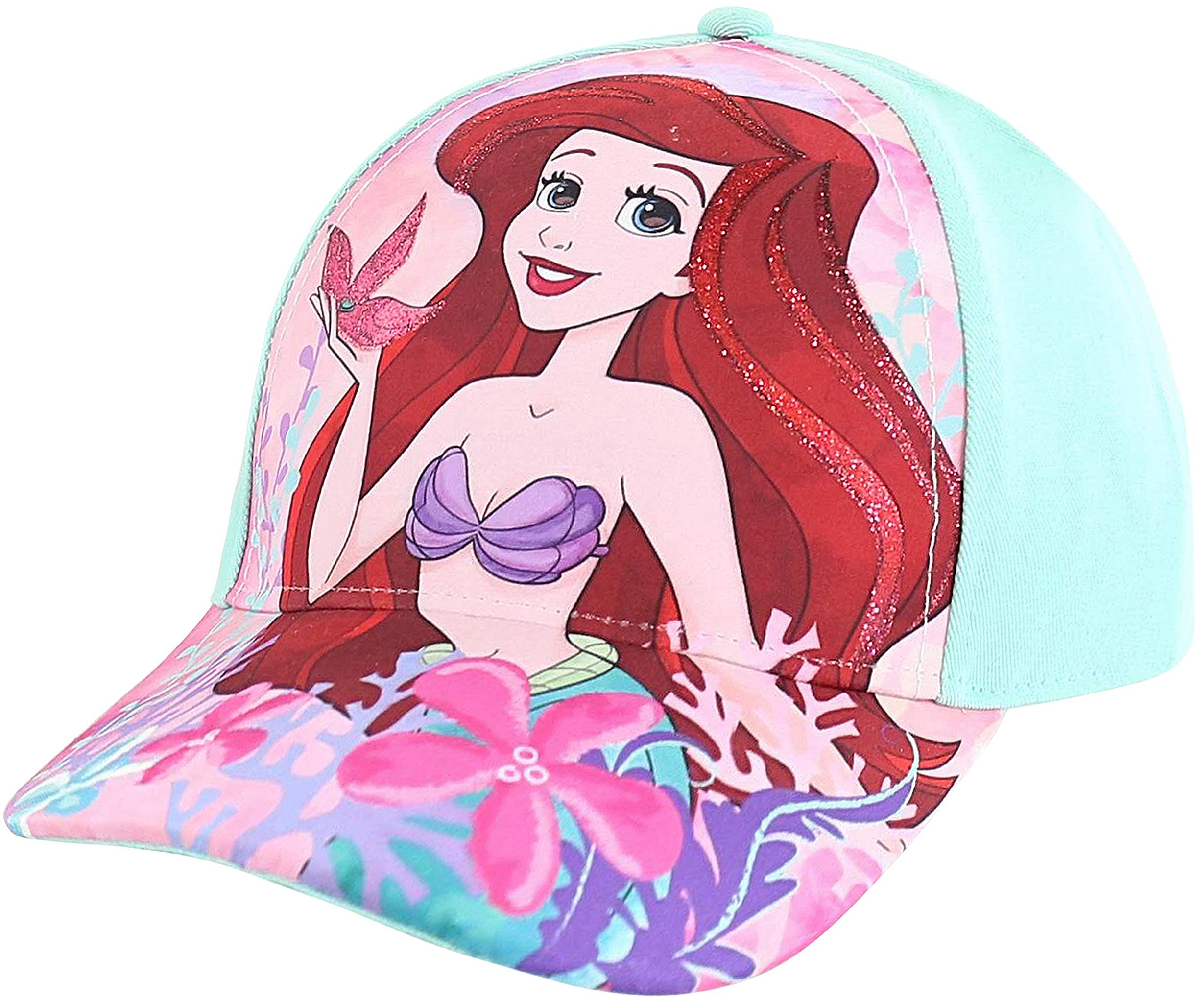 Disney girls Disney Toddler Hat for Girl’s Ages 2-4 and 4-7, Princess Kids Baseball Cap, Pink/Silver, 4-7 Years US