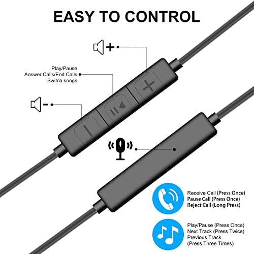 USB C Earbuds Headphones Bass Stereo Earphones with Microphone in Ear Earbud Headphone Bass with Mic and Volume Control USB Type C Compatible with Google Pixel 2/XL, Xiaomi, Huawei and More