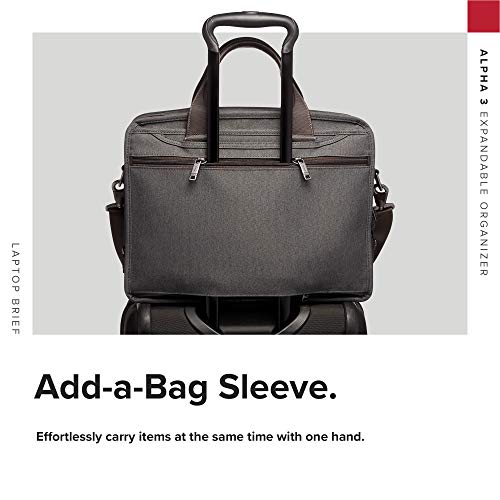 TUMI Alpha 3 Expandable Organizer Laptop Briefcase - 15-Inch Computer Bag for Men and Women - Anthracite