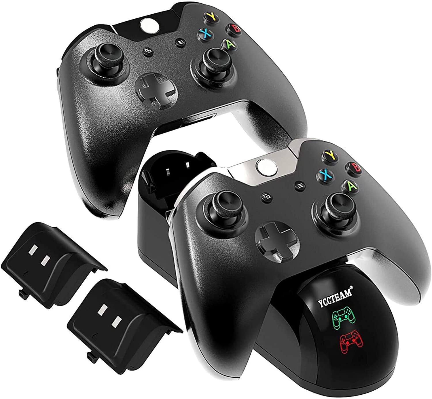 Controller Charger Station for Xbox One/One S/One Elite Controller, YCCSKY Xbox One Charging Station with 2 Pack 1200mAh X-Box One Rechargeable Battery