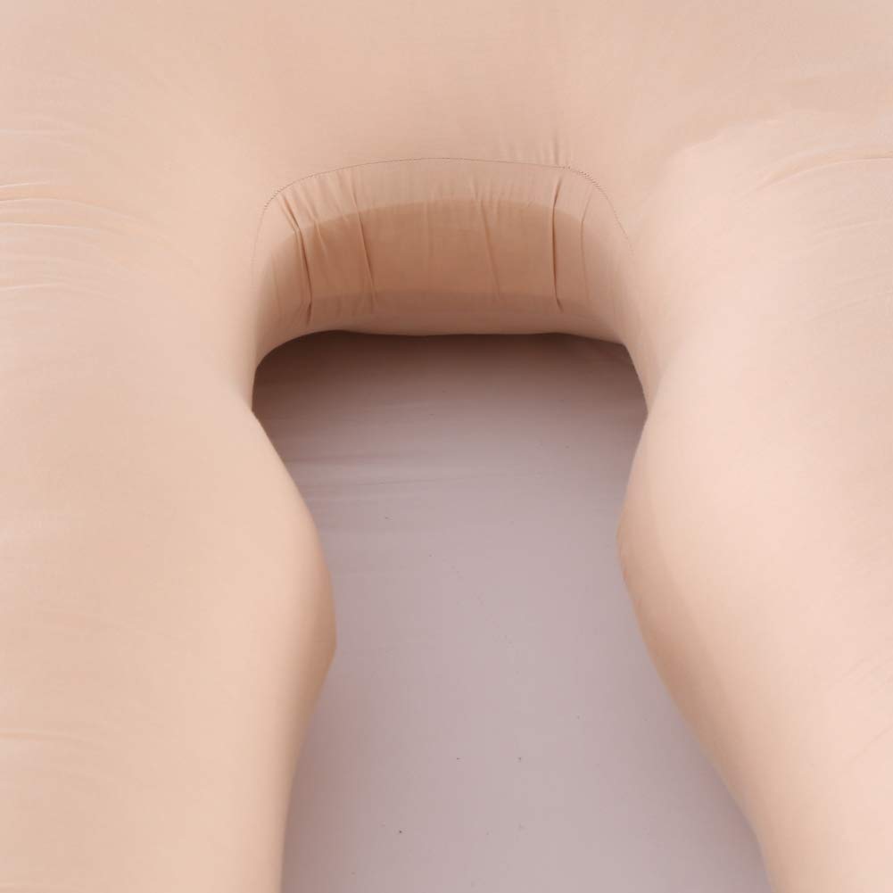Do&Get Home Collection Pregnancy Pillow, U-Shape Maternity & Nursing Support with Removable Cotton Cover (Light Brown)