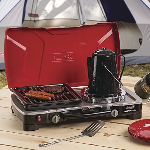Coleman Hyperflame Fyresergeant 2 Burner 3-IN-1 Propane Stove , Red