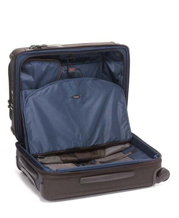 TUMI Alpha Continental Dual Access 4-Wheeled Carry-On Luggage - Rolling Suitcase for Men and Women - Luggage Carry-On with 4 Spinner Wheels - Rolling Luggage with Security Zippers - Anthracite