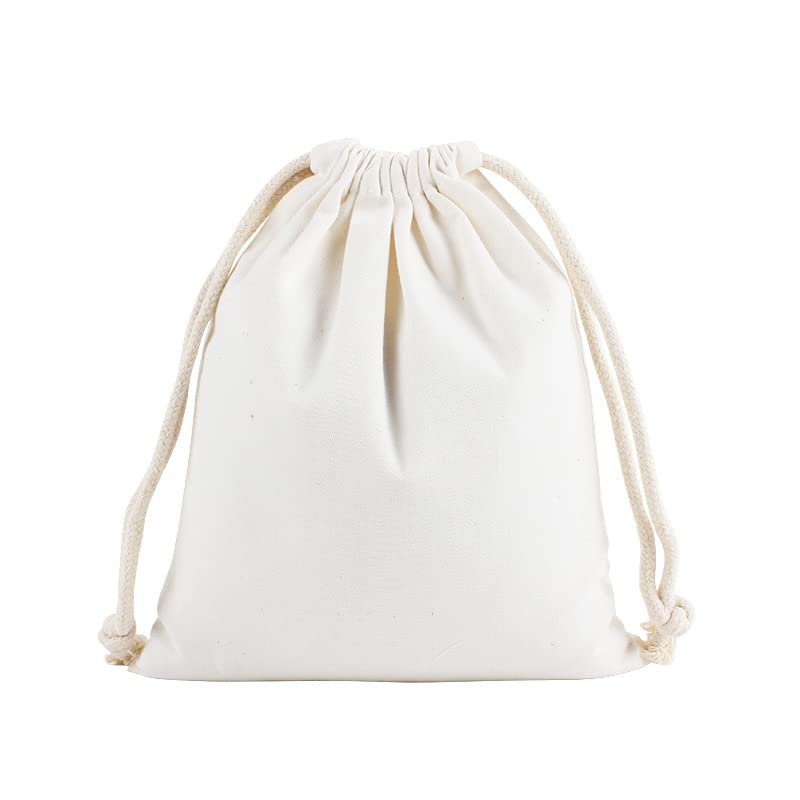DINYAO Cotton Drawstring Bags Party Christmas Gift Fabric Package Small Pouches 12 pcs (3.5x4.3 inches)