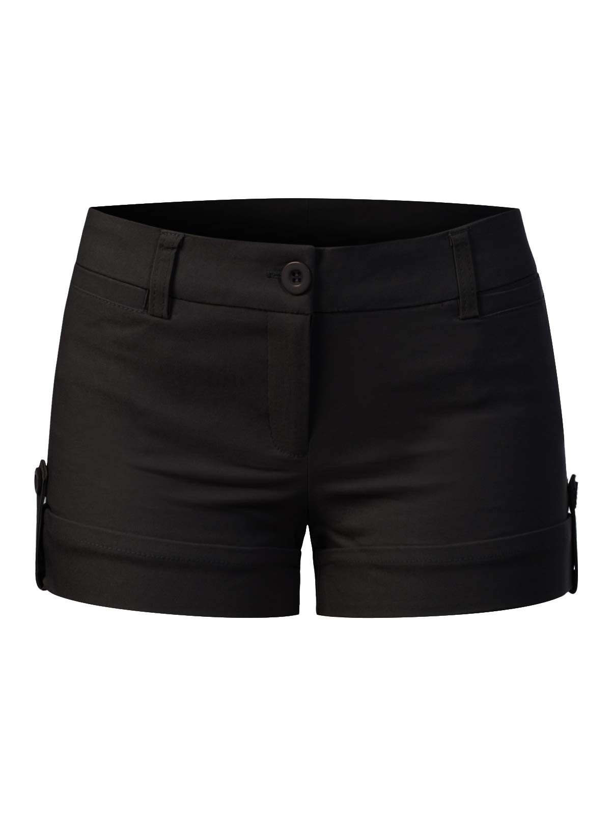 Design by Olivia Women's Summer Stretch Comfort Back Button Closure Pocket Short Pants Charcoal S