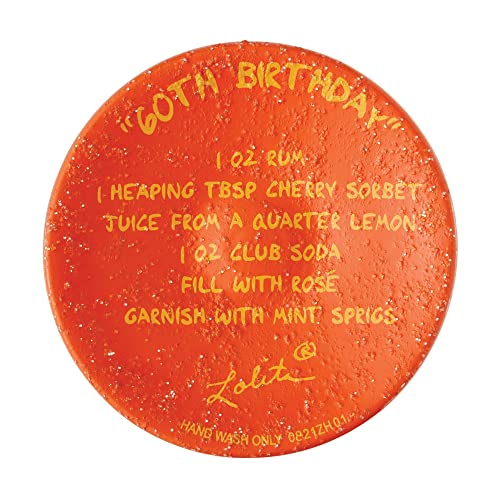 Enesco Designs by Lolita Happy 60th Birthday Hand-Painted Artisan Wine Glass, 1 Count (Pack of 1), Multicolor
