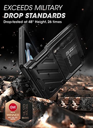 SUPCASE Unicorn Beetle Pro Series Case for Samsung Galaxy Z Flip 4 5G (2022), Full-Body Dual Layer Rugged Protective Case with Holster (Black)
