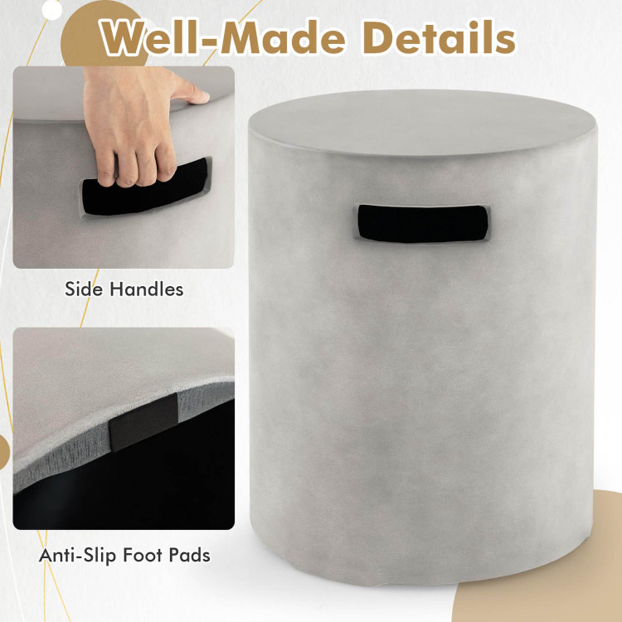 Cover Hideaway Table for Gas Fire Pits, Suitable for Any 20lb Propane Tank,Outdoor Weather Resistant Tank Hideaway Table Fits