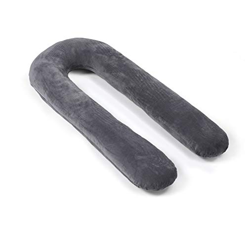 EVOLIVE Shaped Down Alternative Filled Body Pillows Pregnancy Pillow with Removable Micrormink Cover 55" Lx27 Wx7 H (U-Shaped)