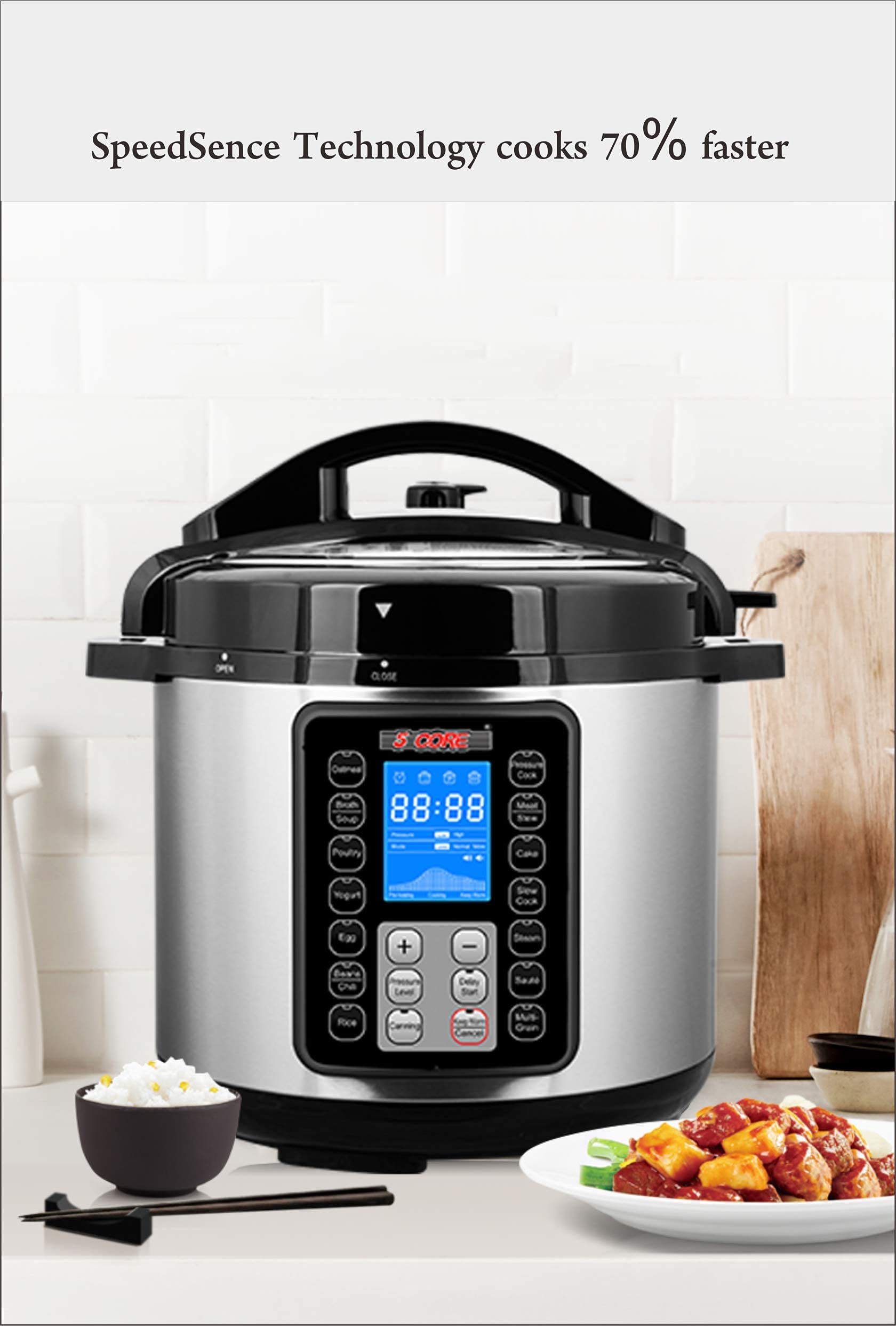 Electric Pressure Cooker Digital Instant Programmable Multicooker Pressure Pot 6 Quart 15 IN ONE Pot 5 Core EPC6QT ⭐⭐⭐⭐⭐Ratings ✔️ Best Deal 👍 (EPC-6QT)