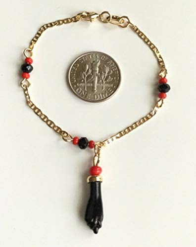 COLIBROX Baby Azabache Bracelet 14K Gold Filled 5.5”- Pulsera Mano De Azabache Bebe - Charm Crazy