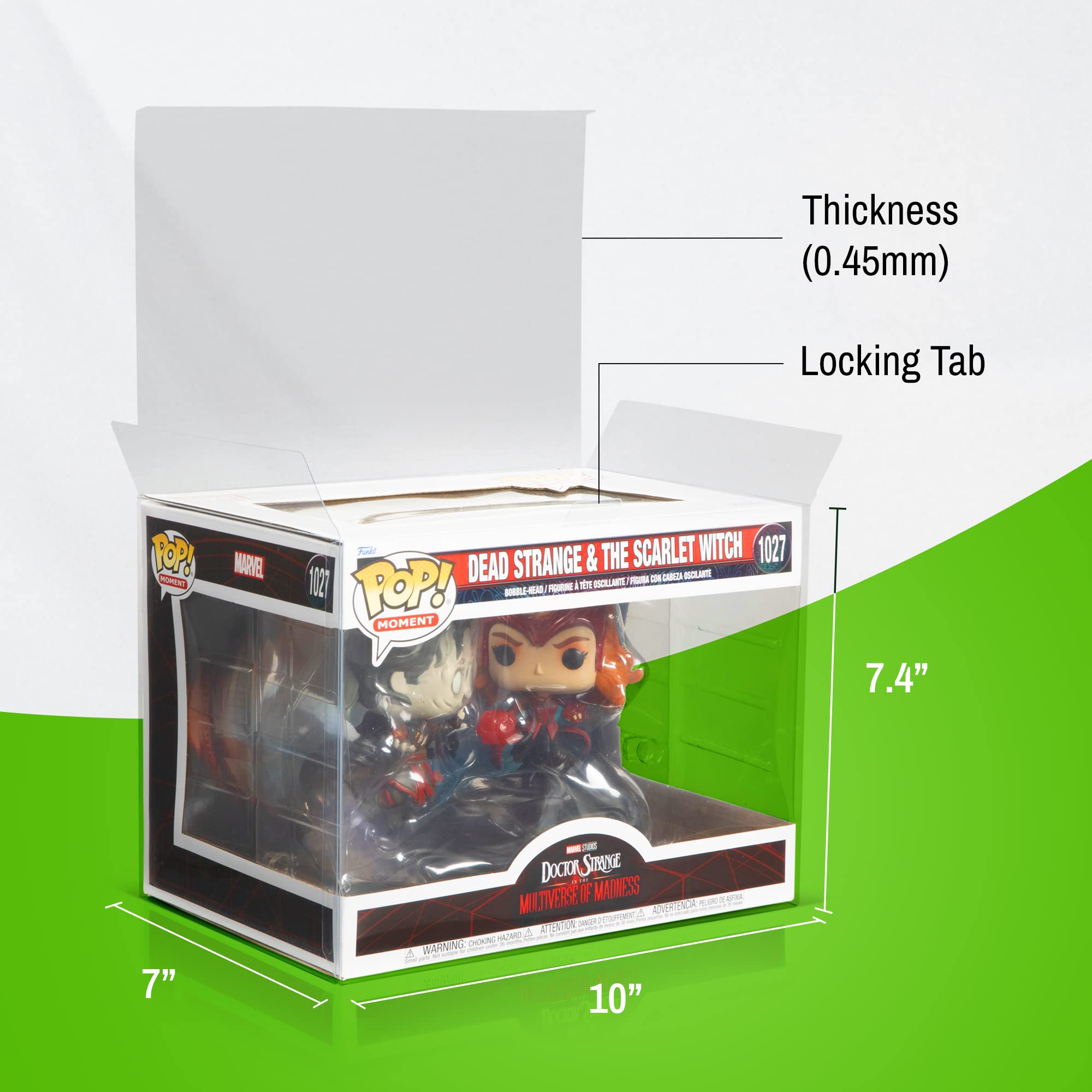 EcoTEK Protectors Anime Moments Funko Pop Protector with Locking Tab - Crystal Clear, Heavy Duty, Acid-Free Storage Box and Display Case with Film, 0.45mm Thickness (2 pcs)
