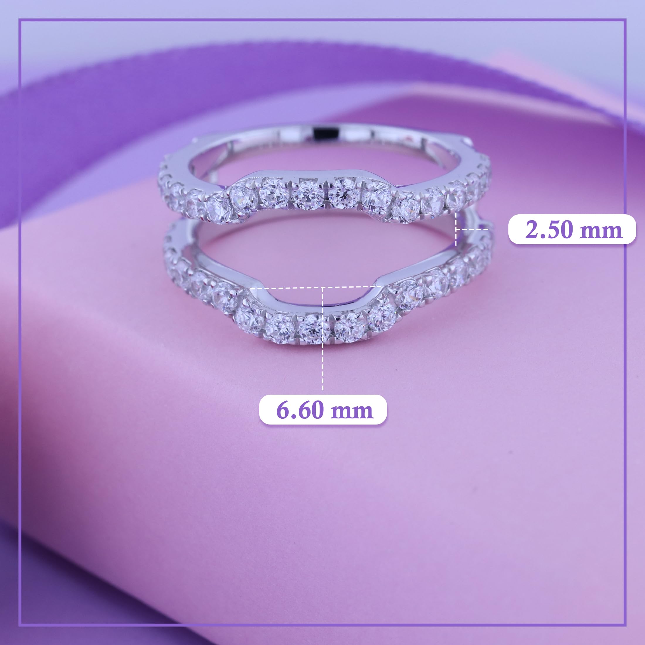 Dazzlingrock Collection 1.00 Carat (Cttw) Cubic Zirconia Wedding Enhancer Ring for Women in 925 Sterling Silver Size 7