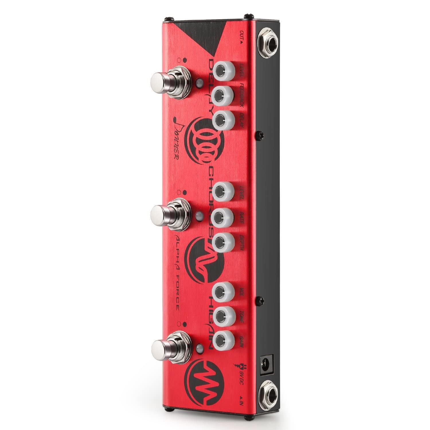 Donner Multi Guitar Effect Pedal & 6 Inch Guitar Patch Cable Guitar Effect Pedal Cables Black 6 Pack
