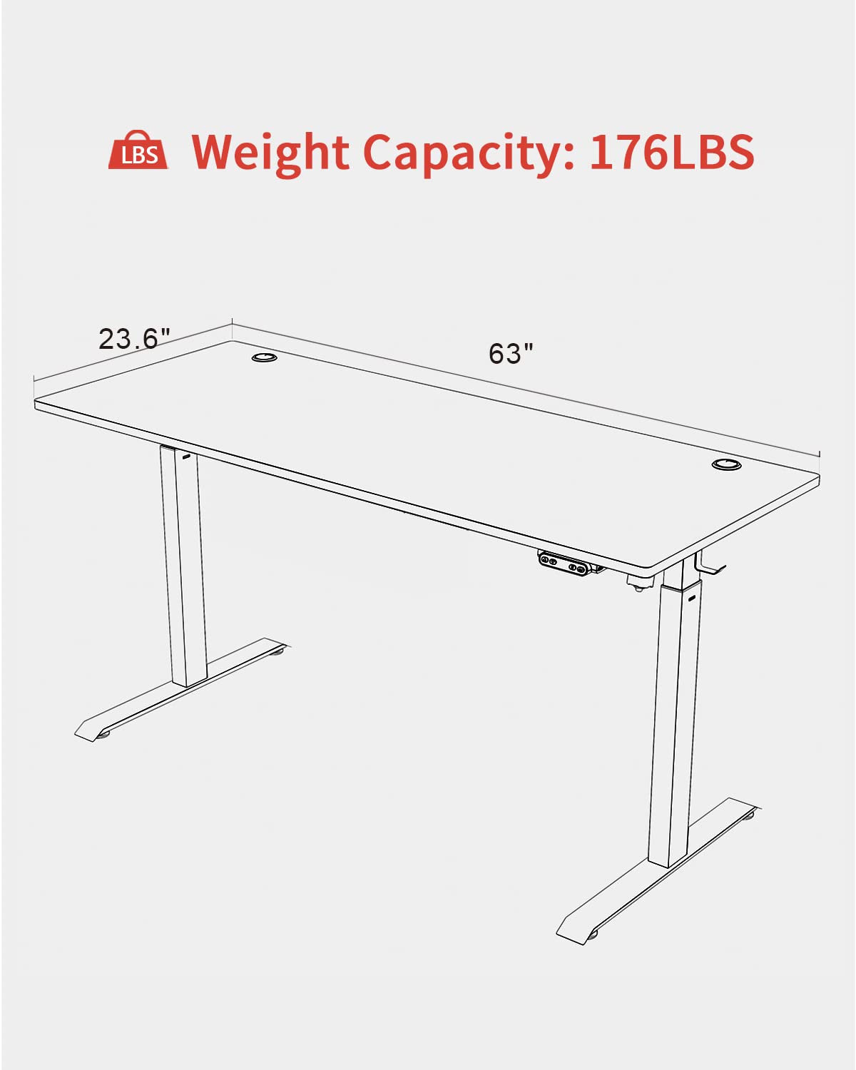 DESINO Electric Standing Desk Height Adjustable, 63x 24 Inch Electric Stand up Desk Home Office, Sit Stand Desk with Splice Board, Black Frame & Espresso Desktop