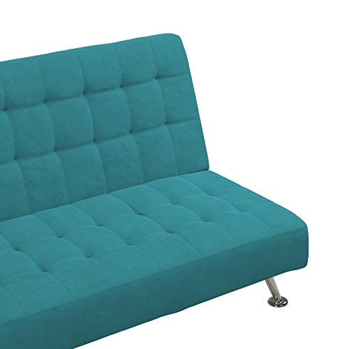 DHP Ariana Kids Sofa Futon, Converts from Futon to Bed for Kids, Teal